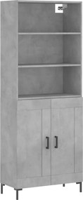 Skříň highboard betonově šedá 69,5x34x180 cm kompozitní dřevo 3189961