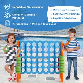 Costway Large Match 4 Jumbo Match 4 Set Modrá + – 84 × 33 × 79 cm, pomerančový