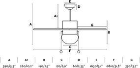 FARO PALAO 33185 31,8“ tmavě hnědá/mahagon Reverzní stropní ventilátor