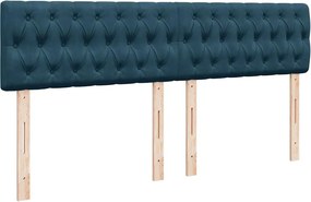 Box spring postel s matrací modrá 200 x 200 cm samet 3287840
