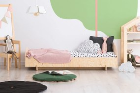 Domečková patrová dětská postel z masivního dřeva 90x200 cm v přírodní barvě Mila DMP Rozměr: 90x160 cm