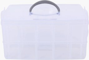 Sinsay - Průhledný dvoupatrový organizér s přihrádkami a rukojetí - clear