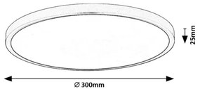 Rabalux 71072 - LED Stropní svítidlo PAULOS LED/24W/230V 4000K pr. 30 cm černá