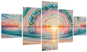 Obraz - Mozaika zapadajícího slunce (125x70 cm)