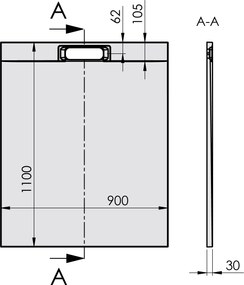 Polysan Sapho, KAZUKO sprchová vanička z litého mramoru, obdélník, 110x90cm, bílá