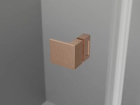 Mexen Lunar T, výklopný pravý sprchový kout 125 x 80 cm, 8mm čiré sklo, profil měděná matná, 834T-125-080-65-00-P