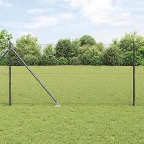 Řetězová plotová konstrukce s hroty 10 x 1,4 m Šedá Síťovina 3351179