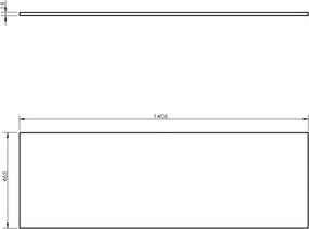 Mexen Uni, pracovní deska 140 cm, bílá matná, 91AXX-1404-464-18-01