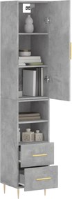Skříň highboard betonově šedá 34,5x34x180 cm kompozitní dřevo 3198909