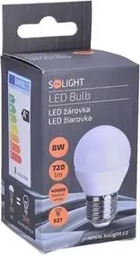 Solight WZ429 LED žárovka miniglobe / 8W / E27 / 4000K / 720lm