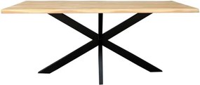Indický nábytek - Jídelní stůl s kovovými nohami 180x90 cm z masivu mango Mango natural