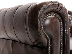 Massive home | Křeslo Chesterfield hnědé z pravé kůže VÝPRODEJ
