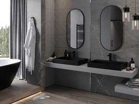 Mexen Loft oválné koupelnové zrcadlo 100 x 50 cm, černý rám - 9851-100-050-000-70