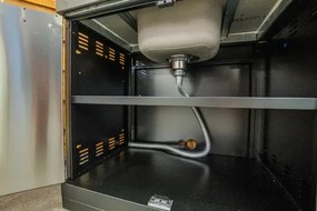 Venkovní kuchyně GrandHall s grilem Maxim G5 a s dřezem a vinotékou, 262cm