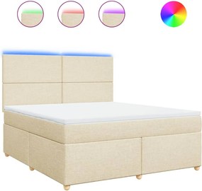 Box spring postel s matrací krémová 180x200 cm textil 3293657