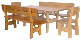 Drewmax MO261 lavice - Zahradní lavice ze smrkového dřeva, lakovaná 180x55x93cm - Týk lak