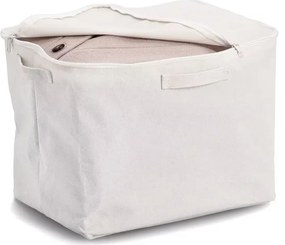 Zeller Present Úložný textilní box se zipem na uložení textilu CREAM, 38 × 27 × 27 cm