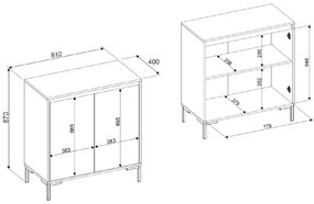 Skříňka 2-dveřová Korsika, dub artisan