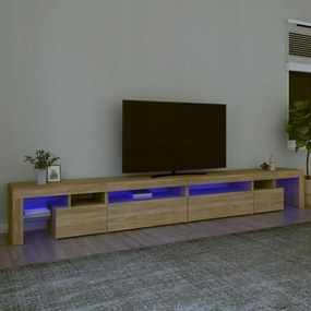 Tv Skříňka S Led Osvětlením 260X36,5X40 Cm dub sonoma 290 cm