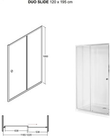 Besco Duo Slide sprchové dveře, black Rozměr sprch.dveří: 140cm