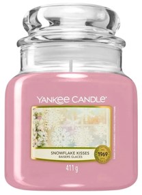 Yankee Candle Svíčka Yankee Candle - Snowflake Kisses 411 g, růžová barva, sklo, vosk