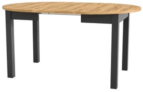 SZYNAKA Trendline Jídelní stůl rozkládací - INDUS 2, 105/150/195/240x105, dub craft/matná černá