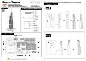 Metal Earth 3D puzzle Sears Tower (Willis Tower) (ICONX) / Počet dílků
