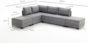 Hanah Home Rohová pohovka FLY modrá levá 280 cm 825BLC2670