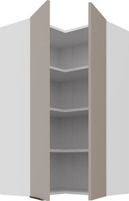 ARIA lb | horní kuchyňská skříňka 60x60 GN-108 2F (90°) rohová s policemi | EXTRA VYSOKÁ | 60x60 cm | bílá/béžová