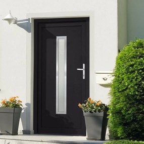 vidaXL Vchodové dveře bílé 98 x 208 cm PVC [3187906] Barva: antracitová zvenku / bílá uvnitř