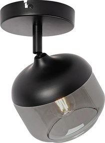 Designové bodové světlo černé se zlatem a kouřovým sklem - Kyan