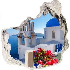 Wallmuralia Fototapeta díra na zeď 3D Santorini Řecko 75x75 cm