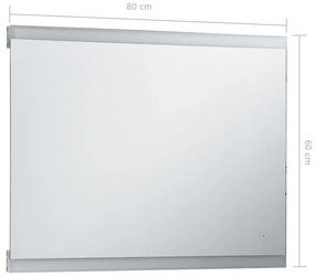 vidaXL Marketos Koupelnové zrcadlo s LED světly a dotykovým senzorem 80 x 60 cm