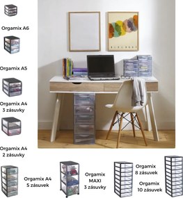 SUNDIS Úložný box s 6 zásuvkami, antracit, OFFICEMIX, A4, 6A