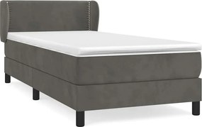 Box spring postel s matrací tmavě šedá 100x200 cm samet 3127416