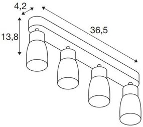 SLV 1008354 Puri 2.0 Dome, bílé nástěnné/stropní svítidlo 4xGU10, délka 36,5cm