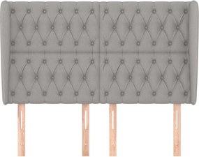 Čelo postele typu ušák světle šedé 147x23x118/128 cm textil 3118290