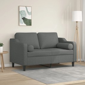 2místná pohovka s polštáři tmavě šedá 120 cm textil 3200838