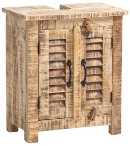 furniture-nabytek.cz - Masivní skříňka pod umyvadlo Carino z mangového dřeva, lakovaná, hnědá – 52×30×60 cm