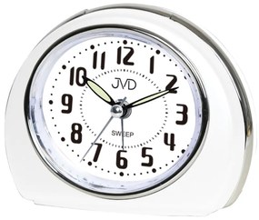 JVD Bílý netikající tichý budík JVD SRP9501.3