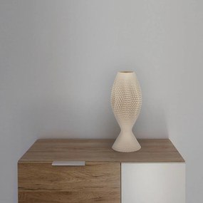 Stolní lampa Koral z organického materiálu, len, 33 cm