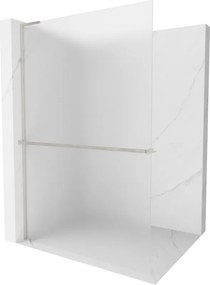 Mexen Kioto+ L, sprchová zástěna Walk-In s poličkou a věšákem 80 x 200 cm, 8mm sklo námraza, broušená ocel profil, 800-080-123-97-30