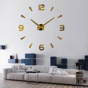 Nástěnné samolepicí 3D hodiny Barevná varianta: Zlatá, Varianta: 87cm