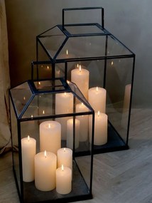 Černá antik kovová lucerna Factory XL - 42*42*72 cm