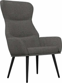 Relaxační křeslo tmavě šedé textil 341072
