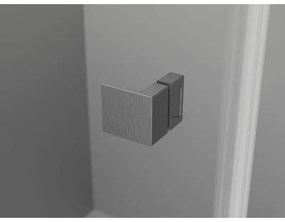 Mexen Lunar, půlkruhový výklopný sprchový kout 70 x 70 cm, 8mm čiré sklo, pistolově šedý kartáčovaný - 833-070L-070P-66-00