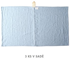 TULULUM Lněné utěrky BASIC - světle modré, 43 x 64 cm, 3 ks v sadě