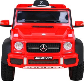 Ramiz Mercedes G63 AMG elektrické autíčko pro děti červené + dálkové ovládání + 6 EVA kol + pomalý start + MP3 + LED