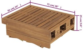 vidaXL Marketos Skládací zahradní lehátko s poduškou masivní akáciové dřevo