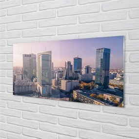 akrylový obraz Varšava mrakodrapy panorama 100x50 cm